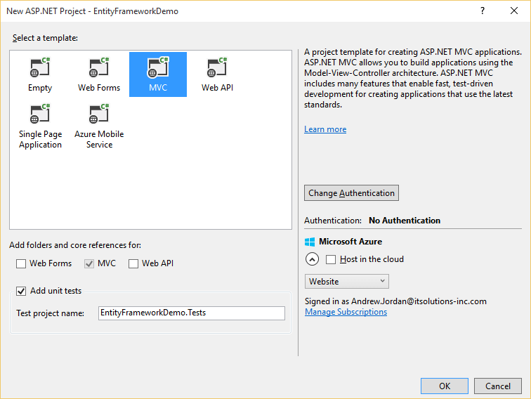 5 Steps To A Working Website Using Entity Framework Code
